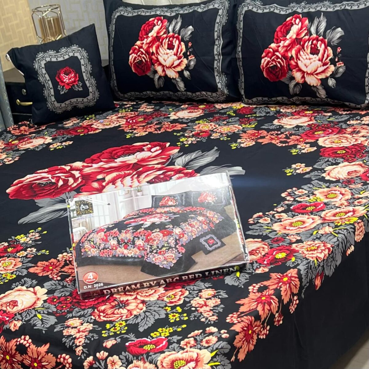 Dream Panel 3D Crystal Cotton Bedsheet Set – Winter 2029